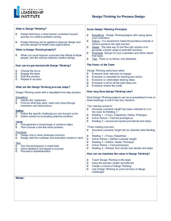 Practice Guide – Design Thinking for Process Design – The Virginia CHC ...